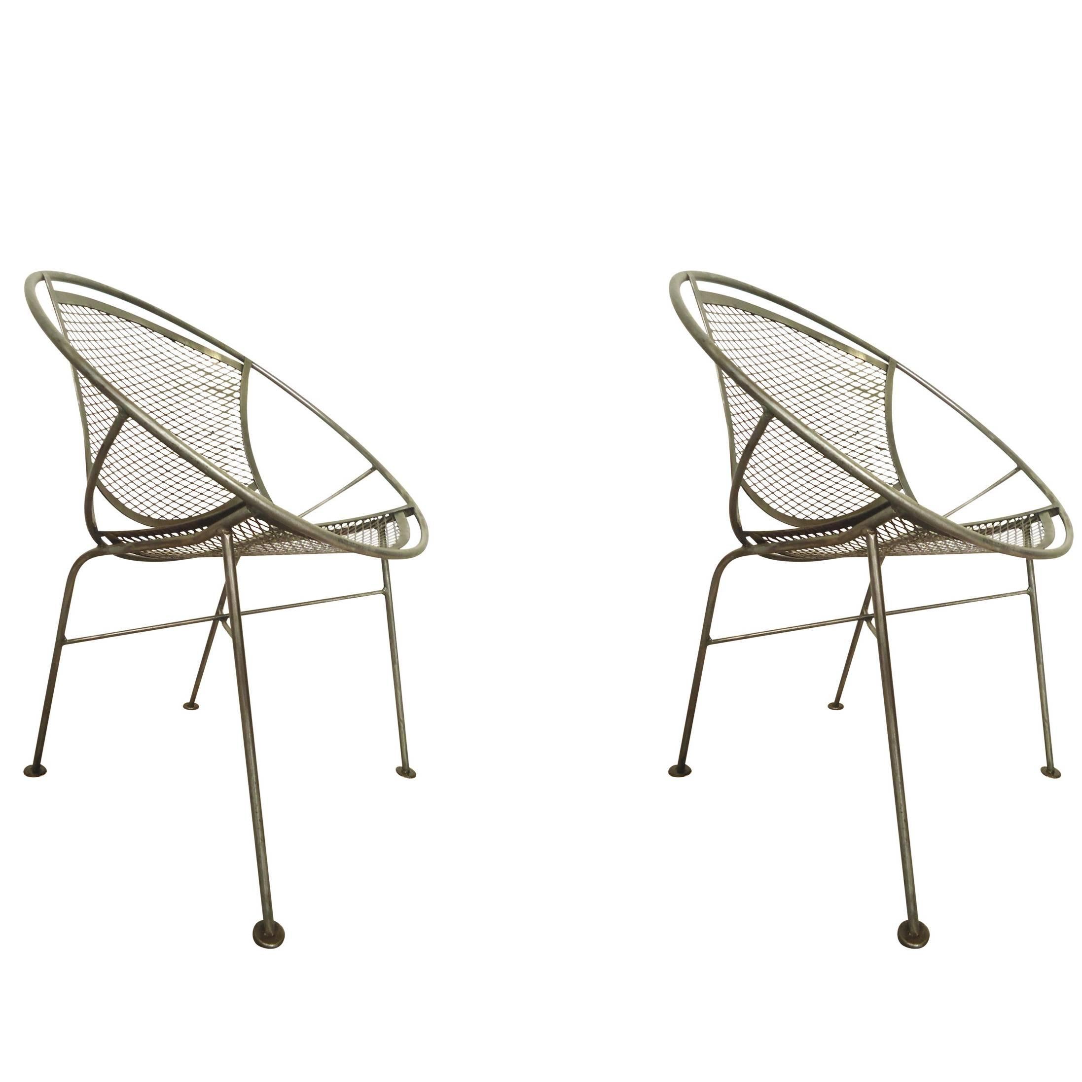 Pair of Metal Hoop Chairs For Sale at 1stDibs