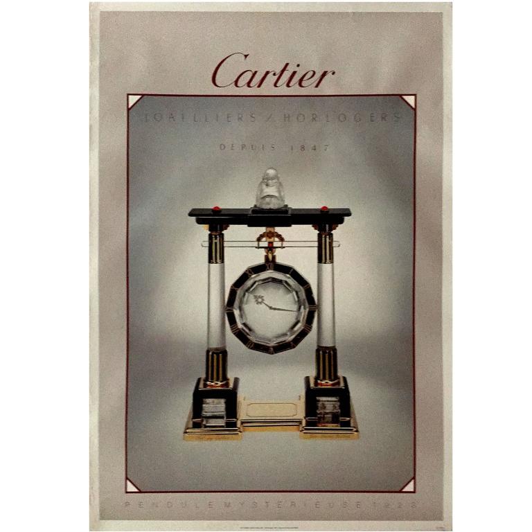 Modern Period French Original Cartier Pendulemysterieuse Poster, 1985 ...