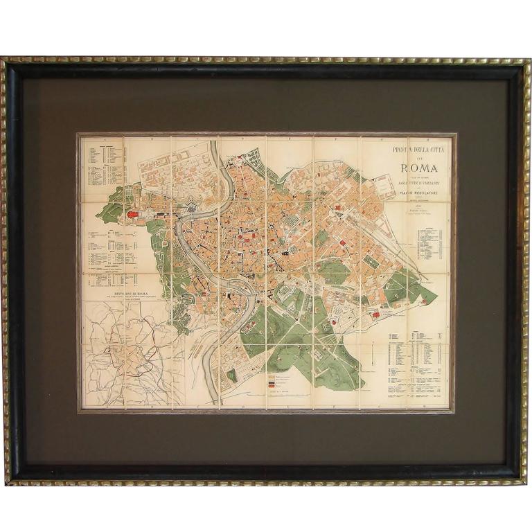 1891 Pocket Map of Rome at 1stDibs