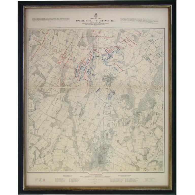 Gettysburg Battlefield Maps Set of Three First Edition Maps, circa 1876 ...