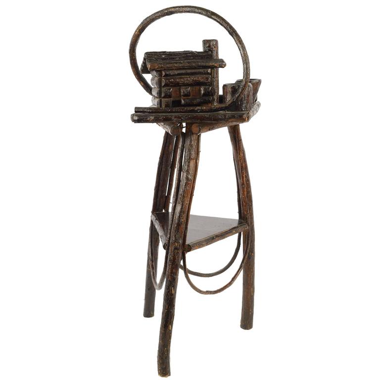 American Adirondack Tramp Art Stand For Sale at 1stDibs