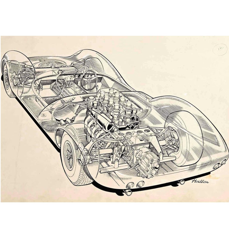 Original "Cutaway" Drawing of the Lotus 30 Racing Car by Brian Hatton ...