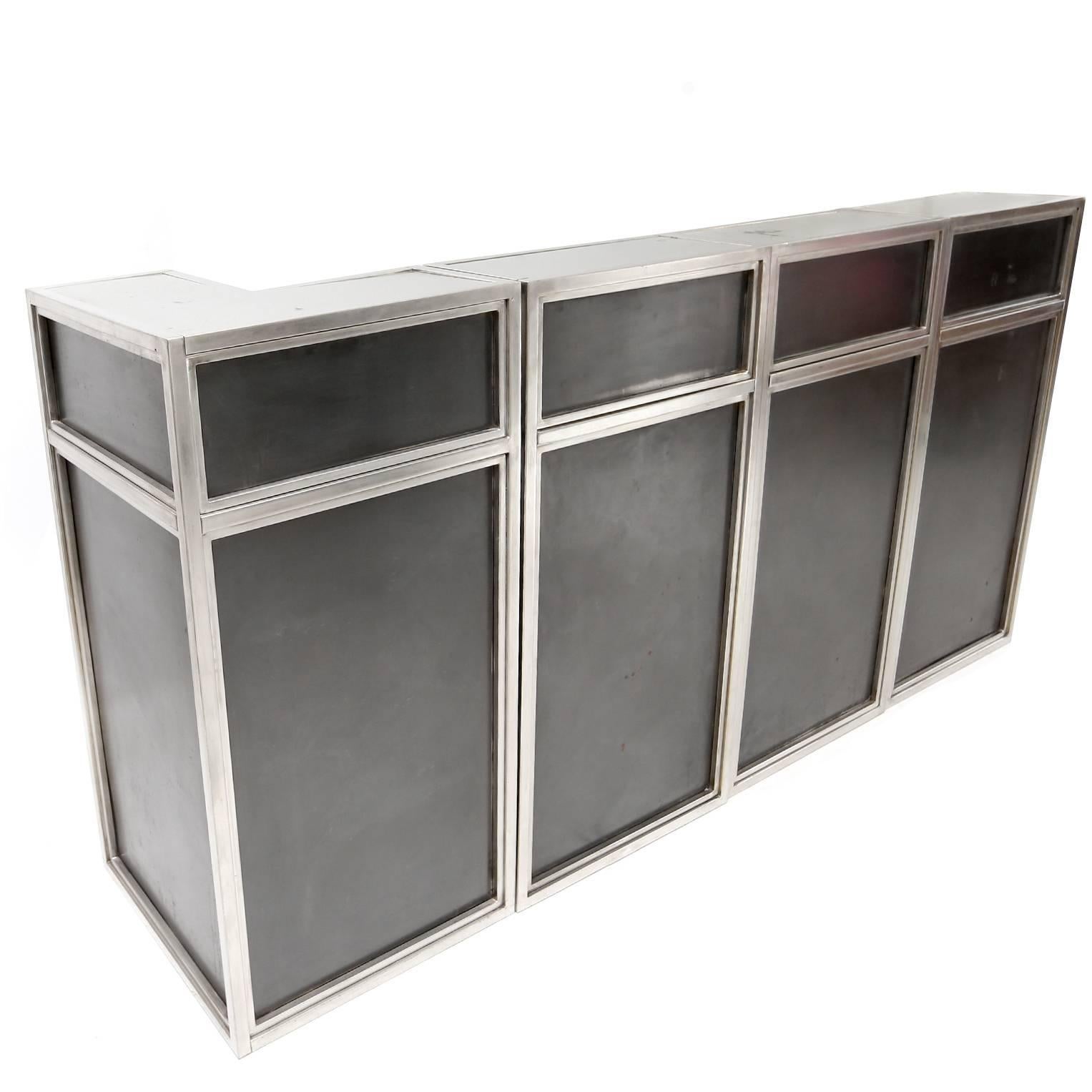 Chrome and Metal Bar at 1stDibs