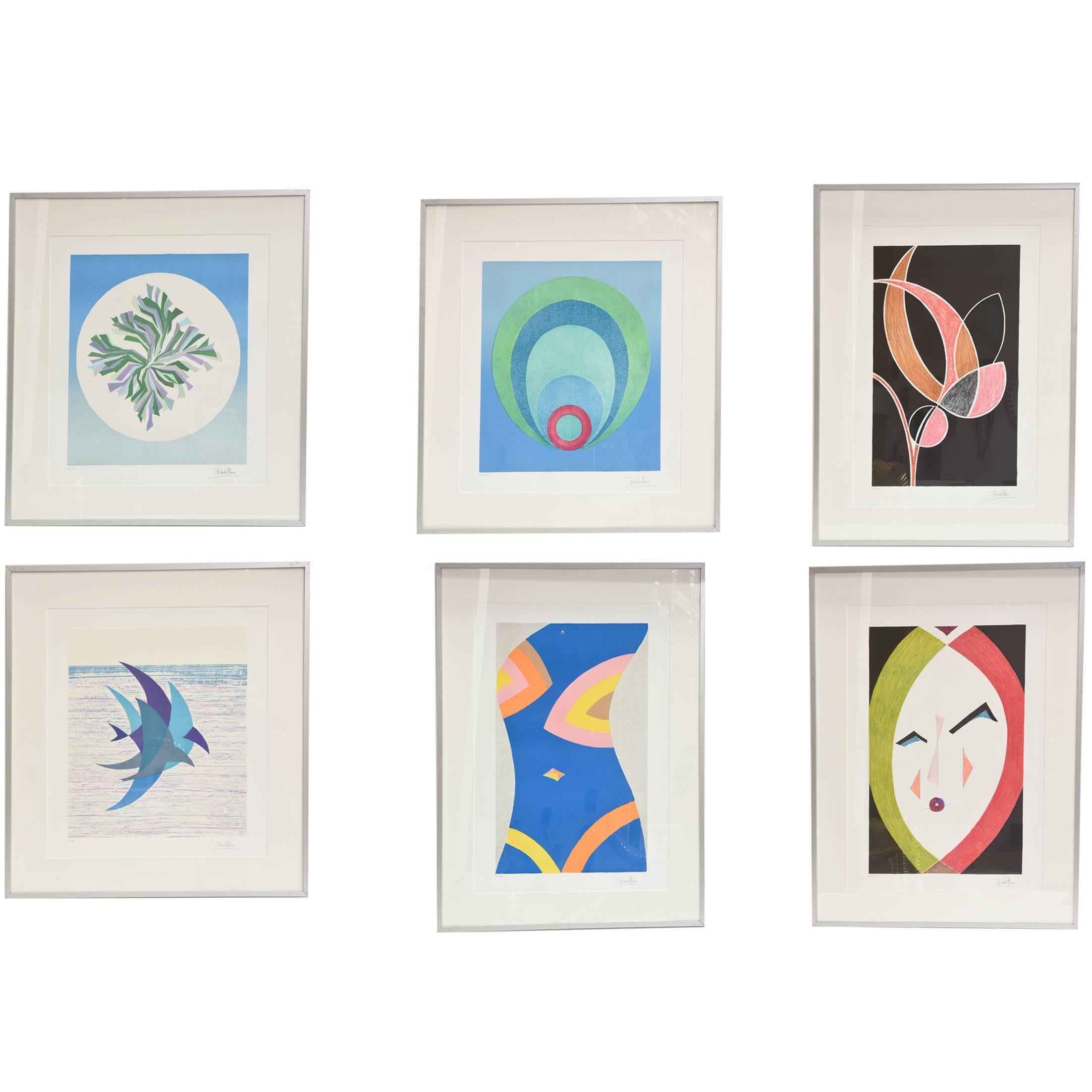 Set of Six Original Emilio Pucci Lithographs, "The Art of Emilio Pucci ...