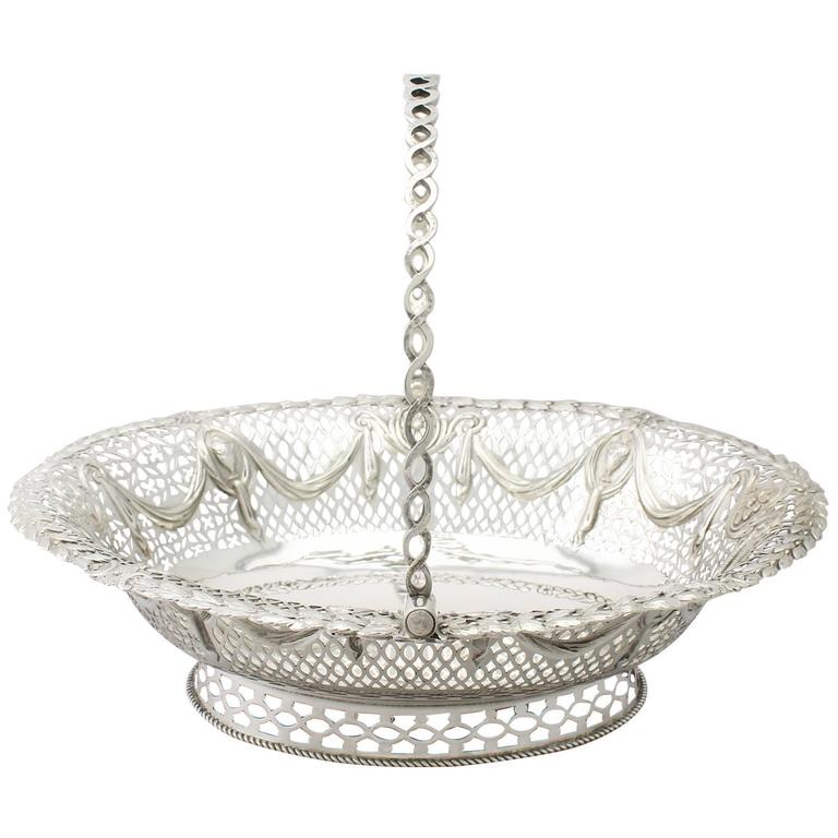 Antique Sterling Silver Cake Basket at 1stDibs | antique silver cake ...