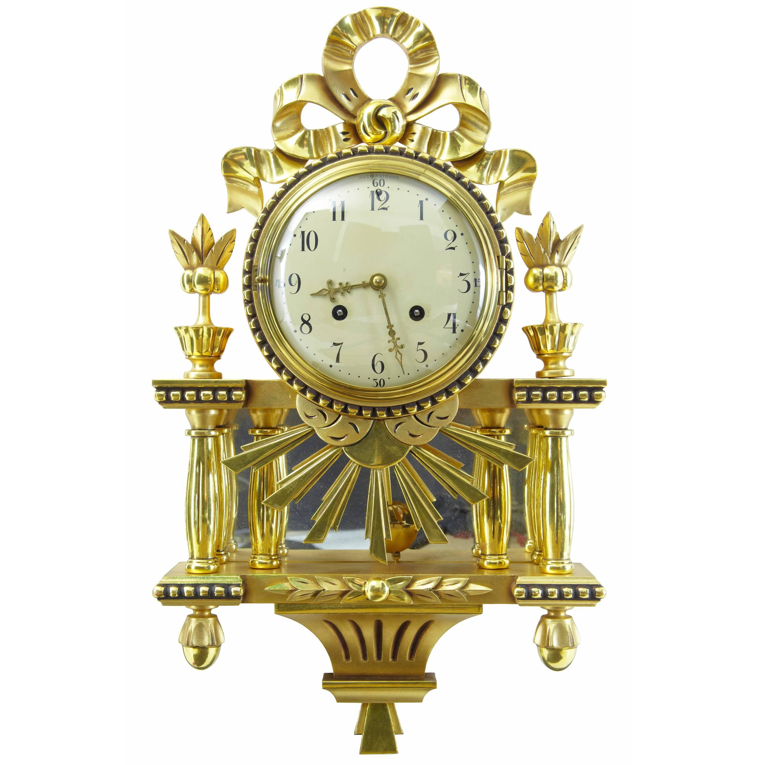 20th Century Decorative Swedish Westerstrand Carved Wall Clock at ...