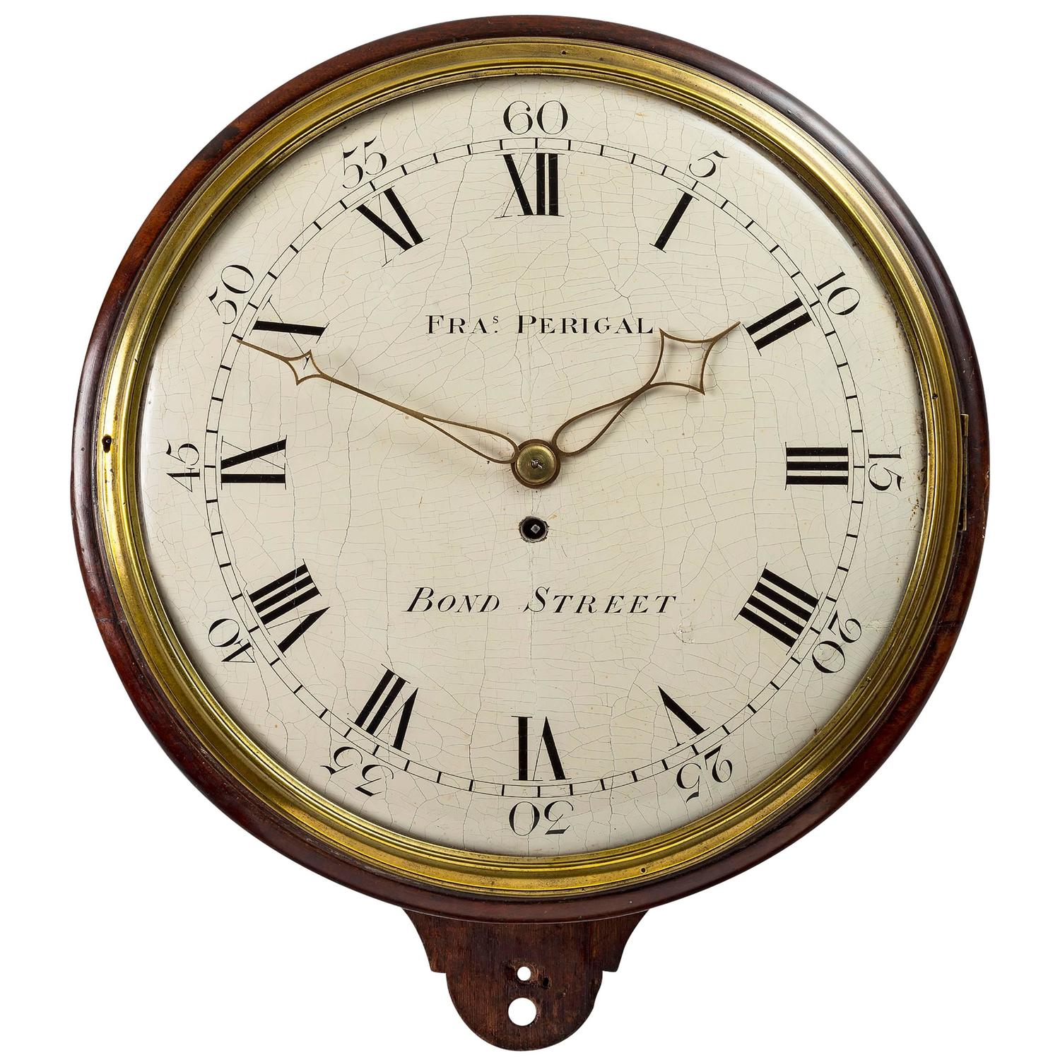 Antique Mahogany Dial Timepiece by Francis Perigal, Bond Street, London ...