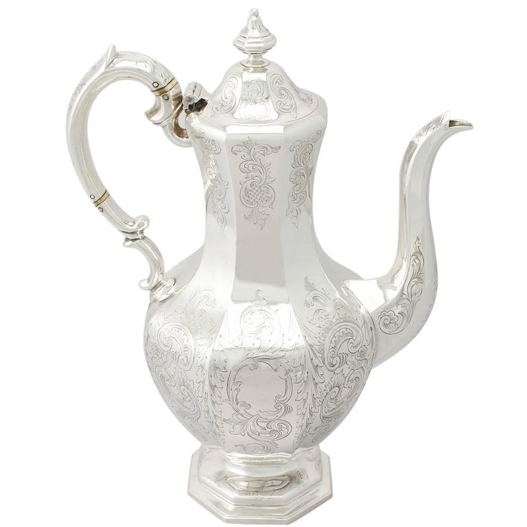 1840s Early Victorian Scottish Sterling Silver Coffee Pot at 1stDibs
