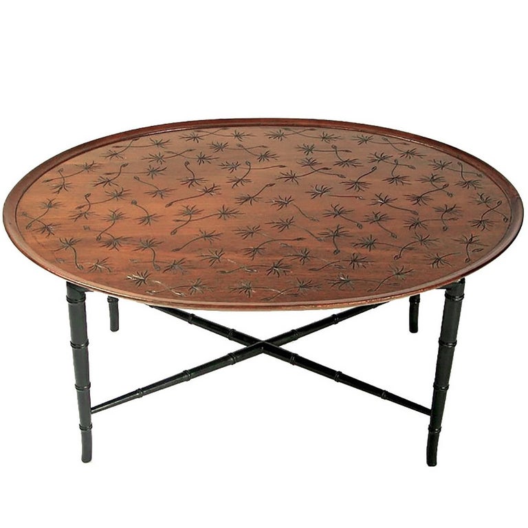 Kittinger Tray Coffee Table with Incised Thistledown Design For Sale at ...