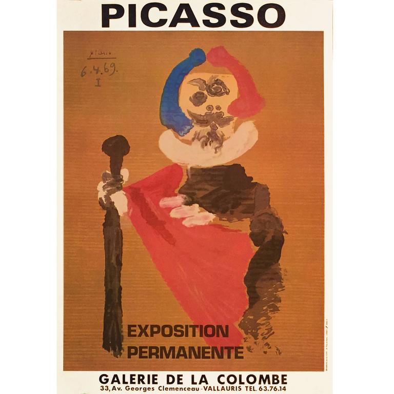 Modern French Picasso Exhibition Poster, Galerie De La Colombe, 1969 at ...
