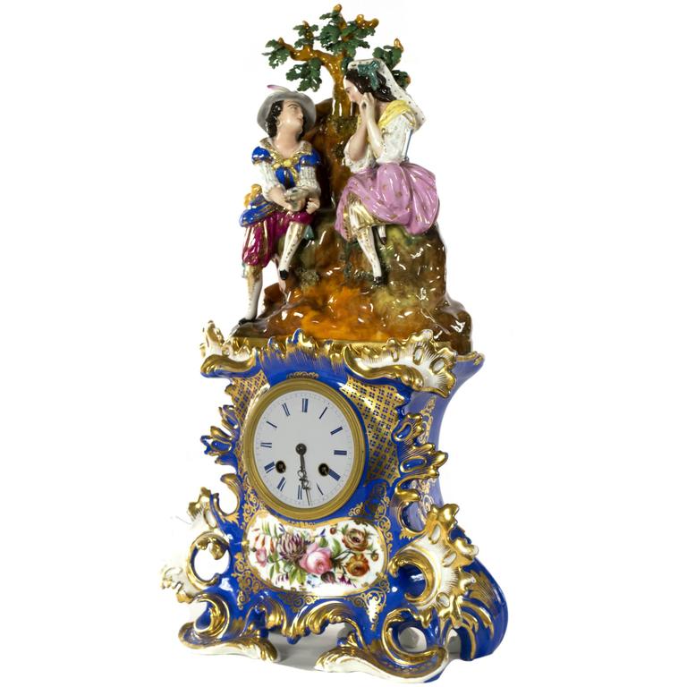 Old Paris Porcelain Mantel Clock at 1stDibs