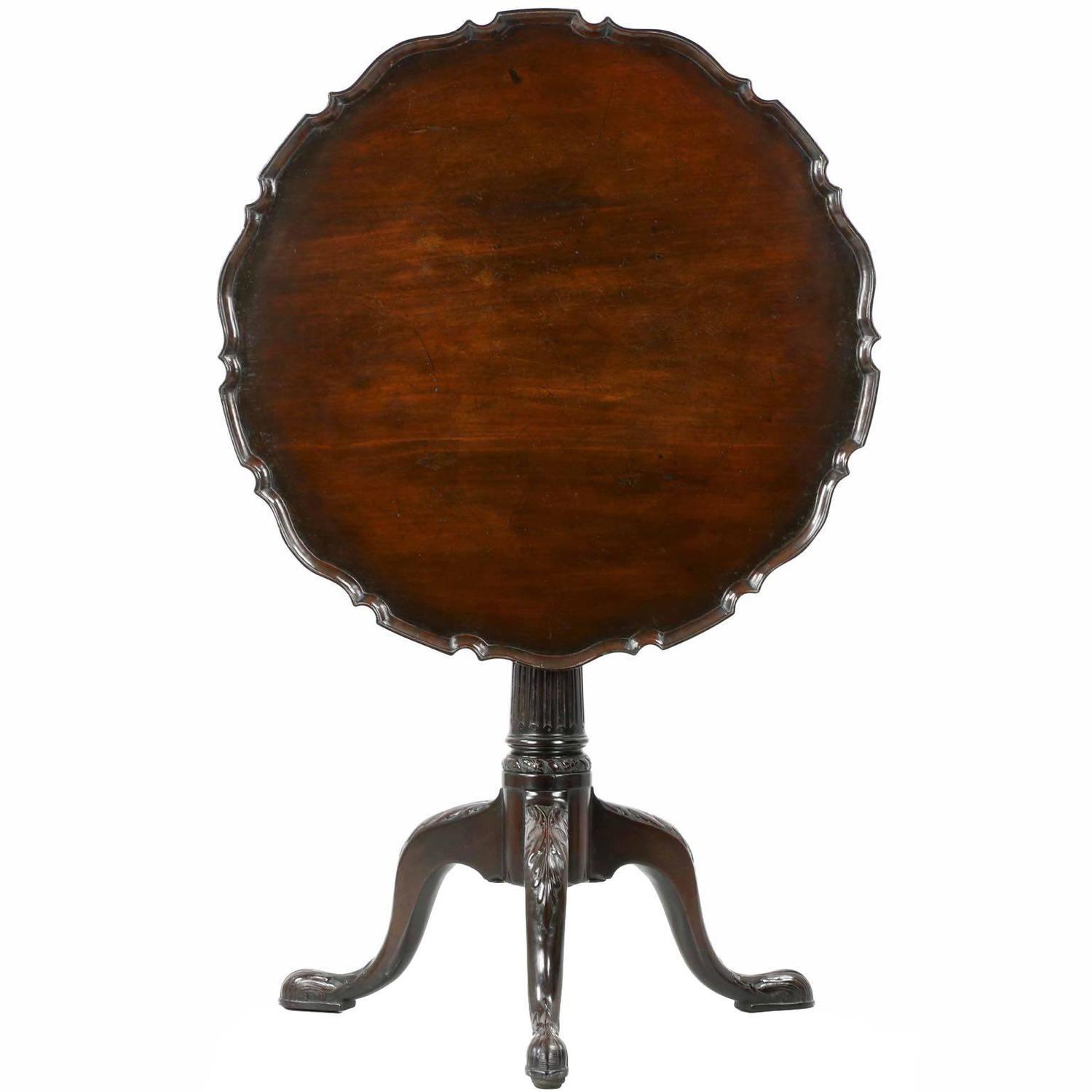 English George III Mahogany Antique Pie Crust Tea Table, 18th Century ...