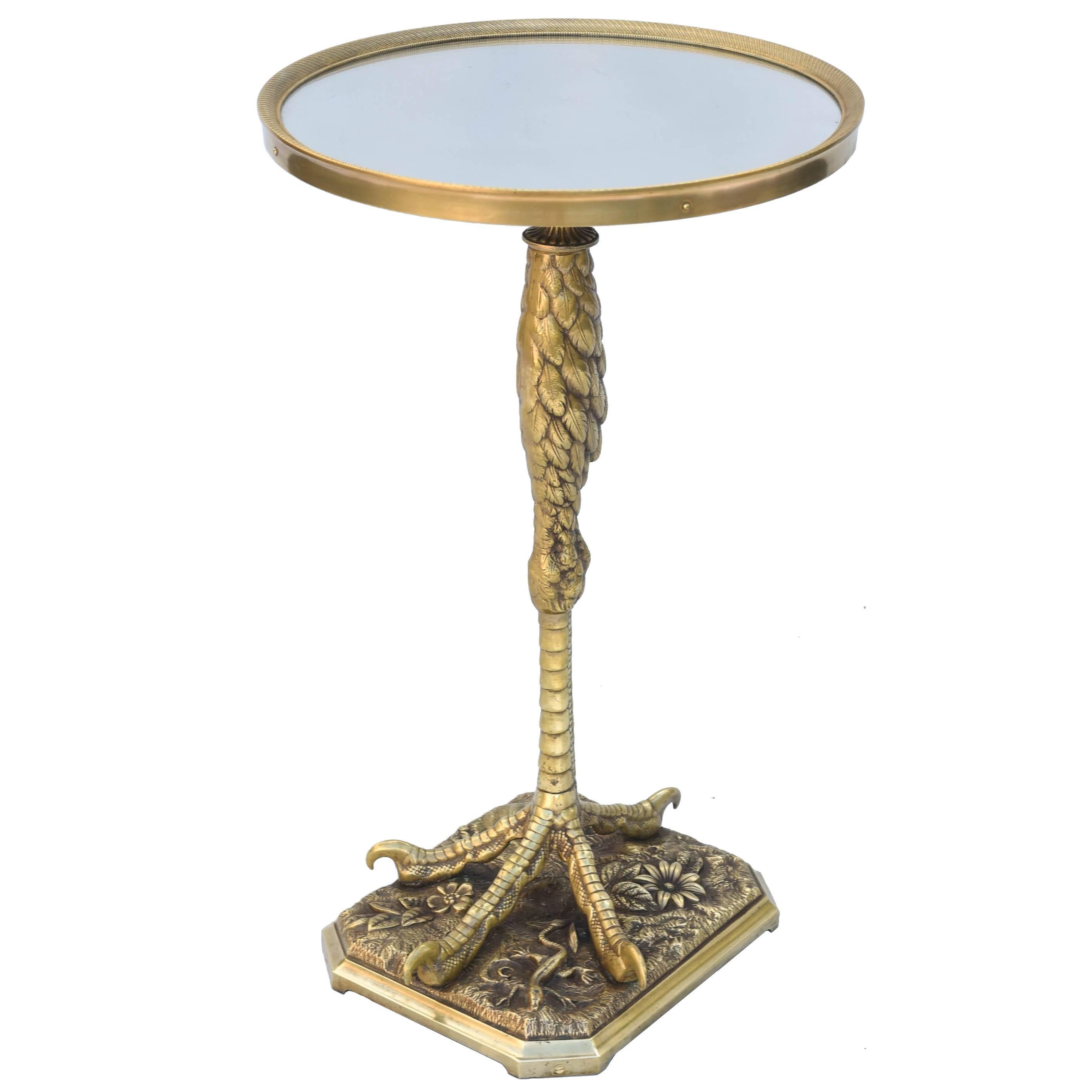 Very Unusual 19th Century Bronze Doré Egret Talon Table at 1stDibs