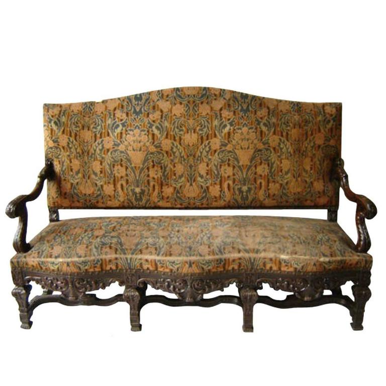 19th Century Louis XIV Carved Sofa at 1stDibs