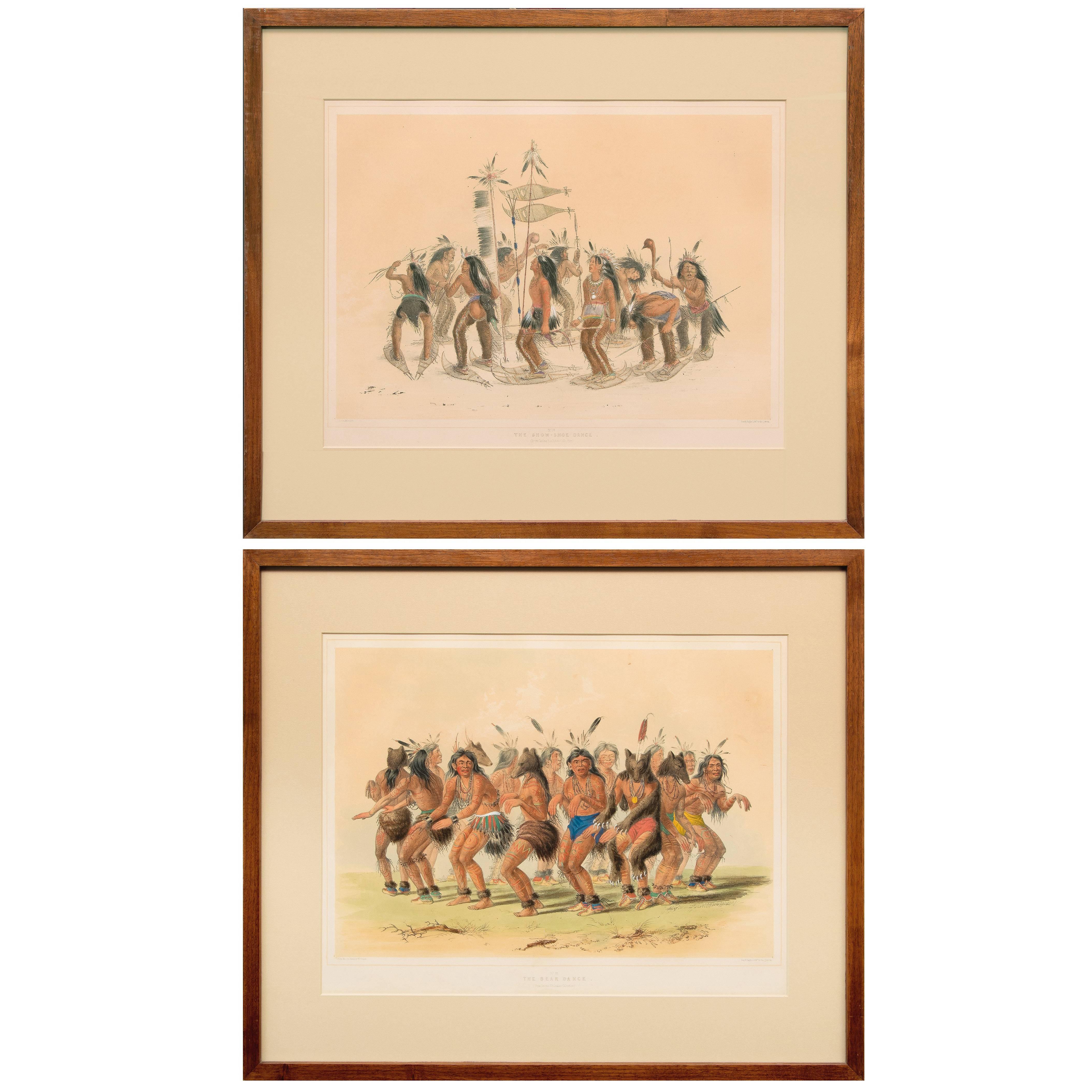 George Catlin, Two Hand-Colored Lithographs: North American Indian ...