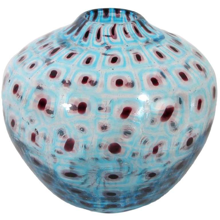 Vittorio Ferro Unique Vase with Murrines at 1stDibs