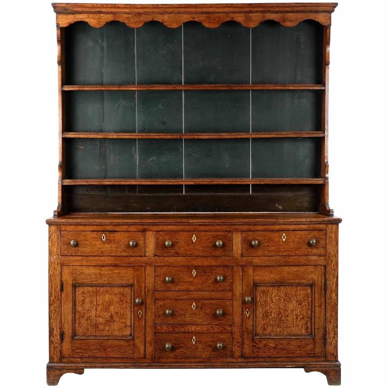 English Antique Oak Welsh Cupboard Cabinet, Early 19th Century at ...