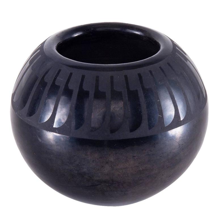Maria Martinez Southewestern Blackware Pottery Jar, San Ildefonso ...