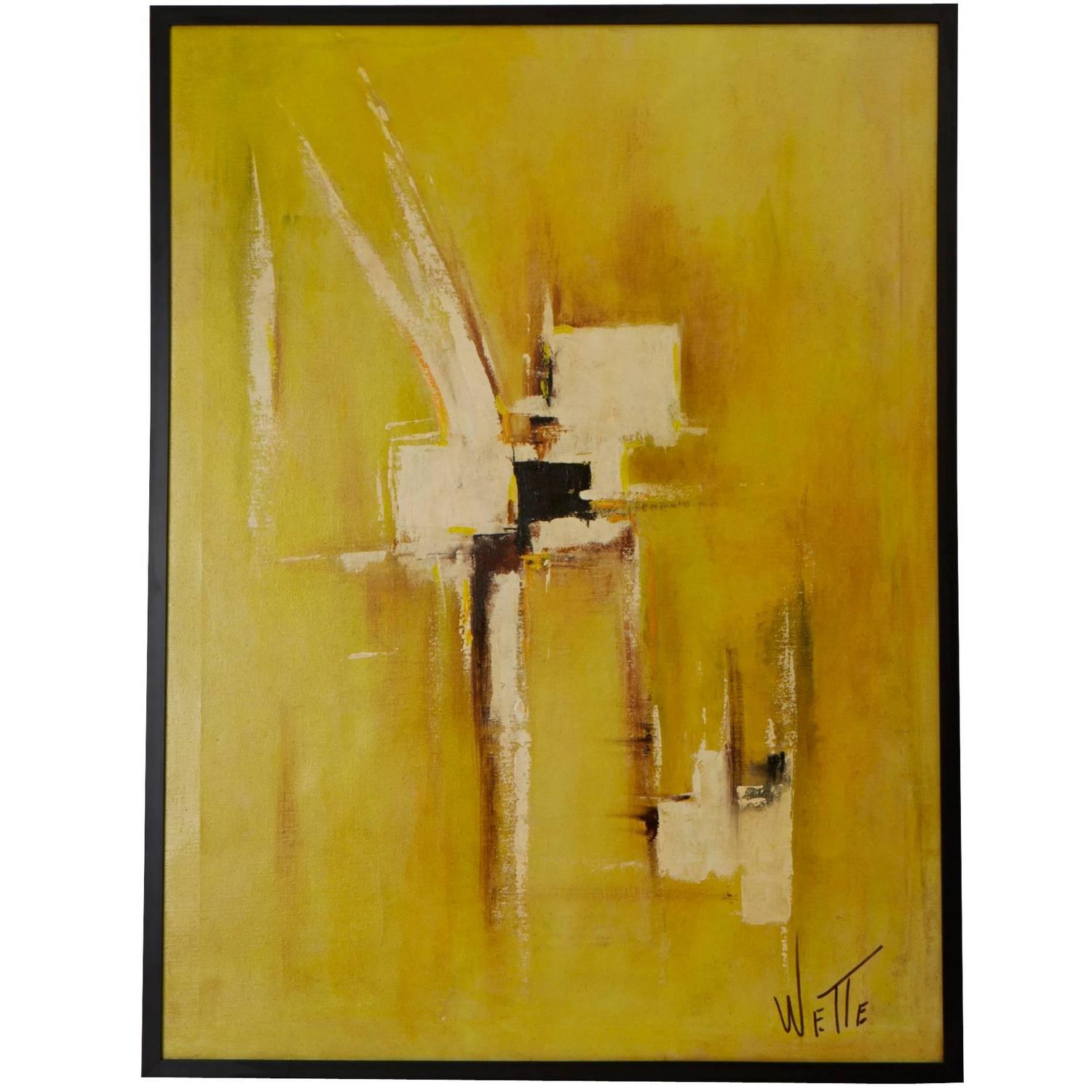 Mid-Century Abstract Modern Painting, Signed by Artist For Sale at 1stdibs