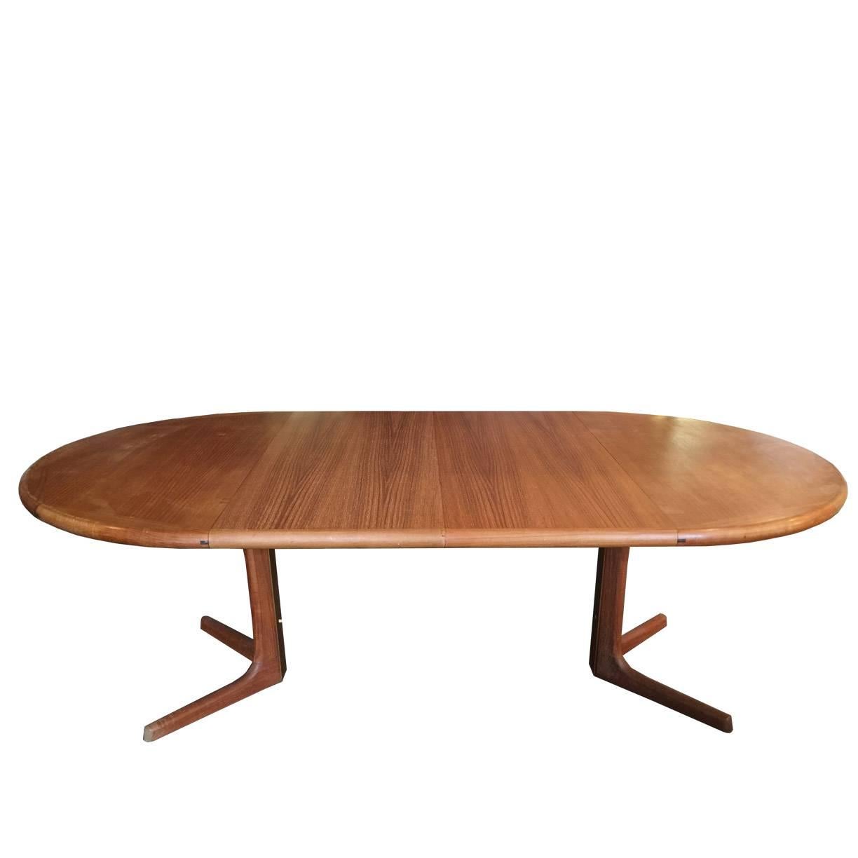 Oval Danish Teak Dining Table by Drylund at 1stDibs | oval teak dining ...