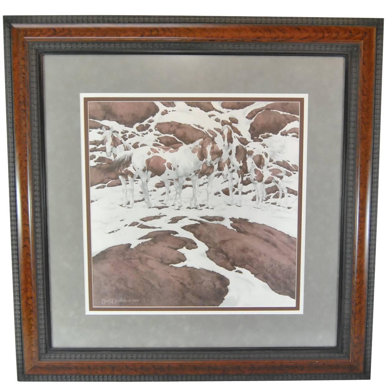 Limited Edition Signed Lithograph by Bev Doolittle, "Pintos" at 1stdibs
