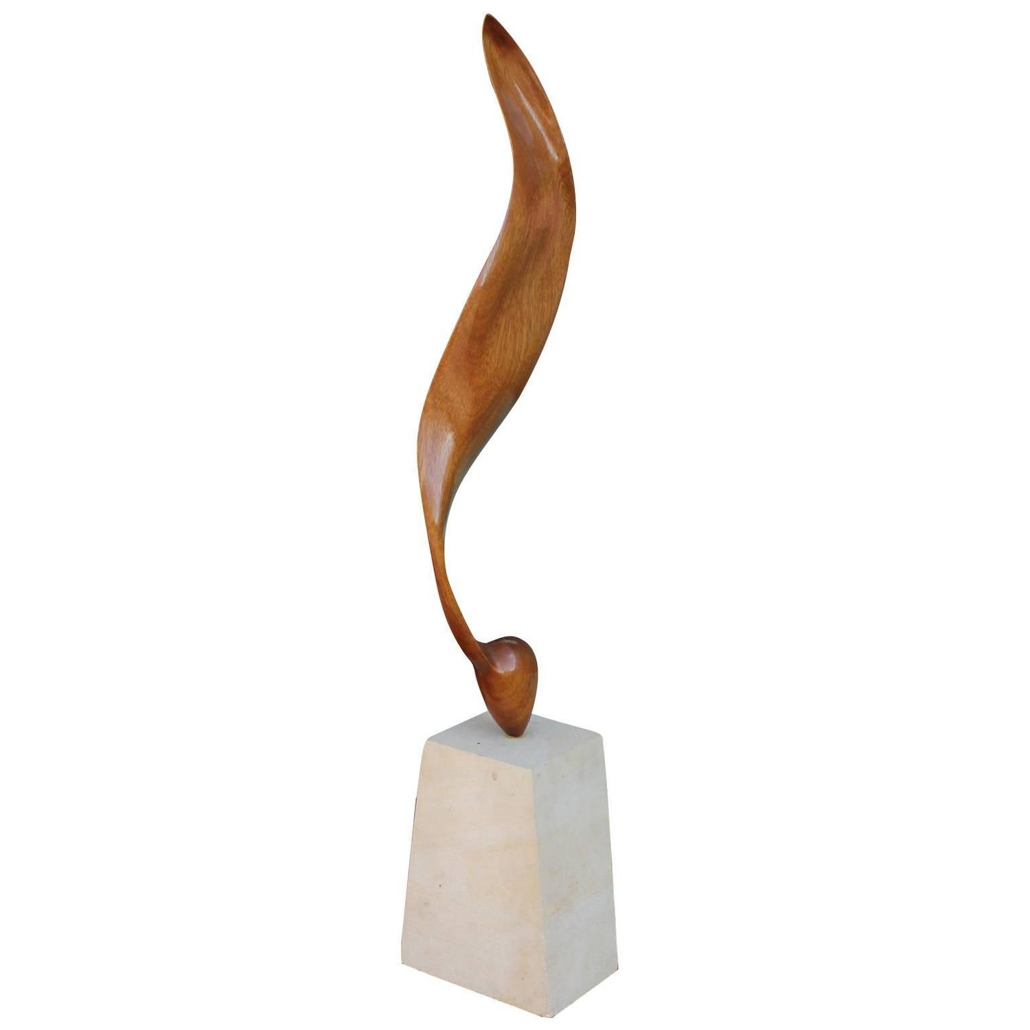 Stunning Carved Wood Flame Sculpture at 1stdibs