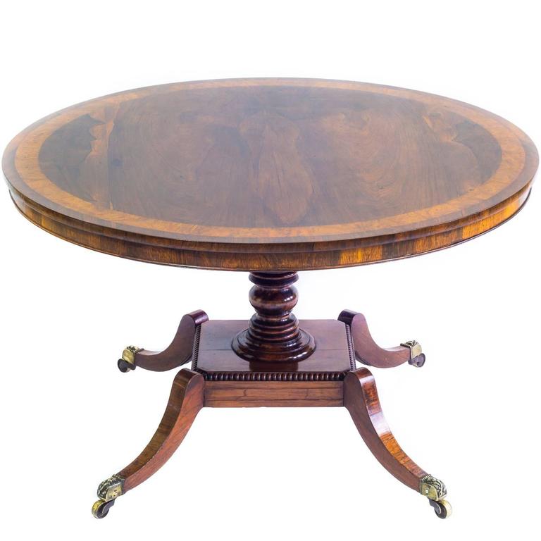 Antique 19th Century Regency Rosewood Circular Table at 1stDibs