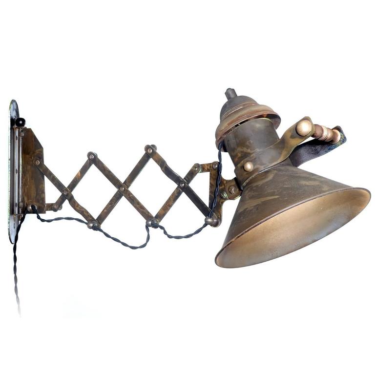 Industrial Articulated Scissor Lamp at 1stDibs