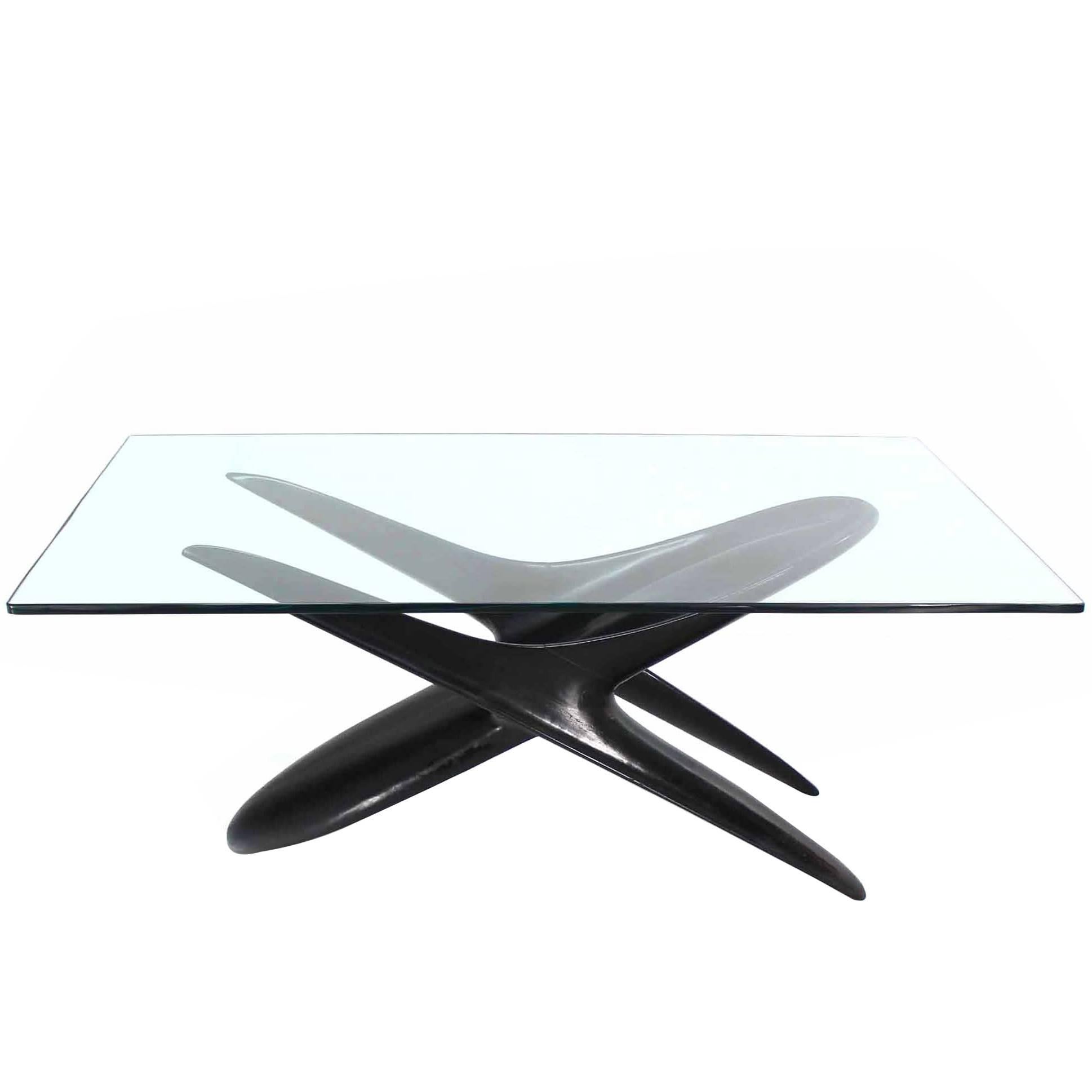 Italian Modern Organic Black Lacquer Base Dining Table at 1stDibs