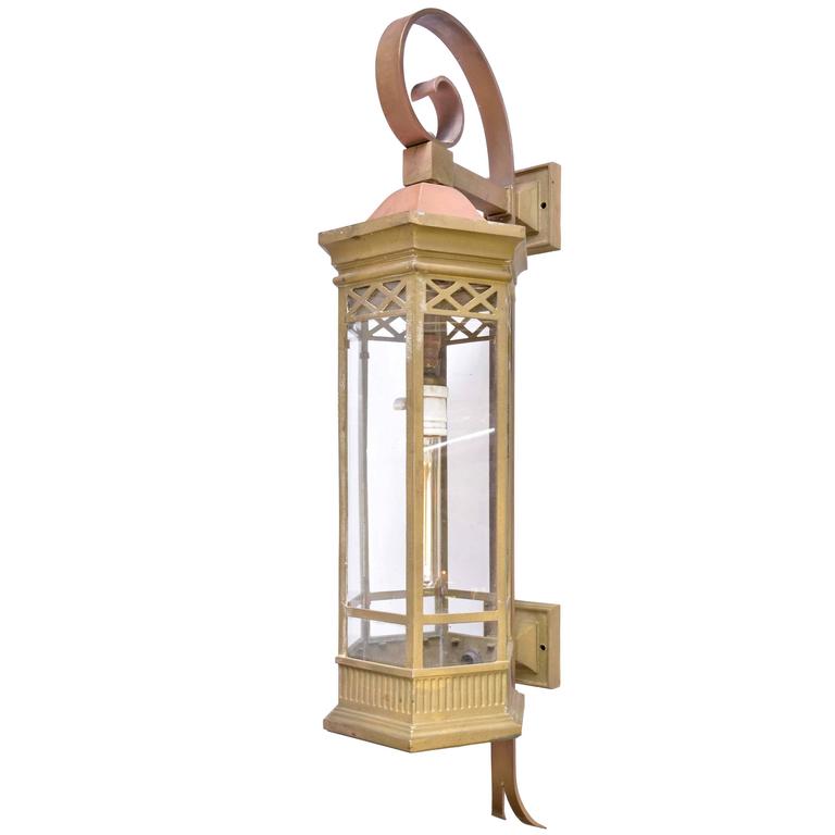 Federal Cast Brass Exterior Sconce Pair, circa 1930 at 1stDibs