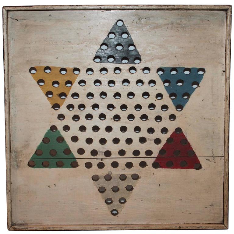 Early 20th Century Original Painted Star Game Board at 1stDibs