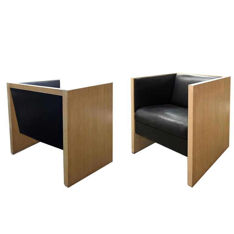 Pair of Cube Chairs at 1stDibs
