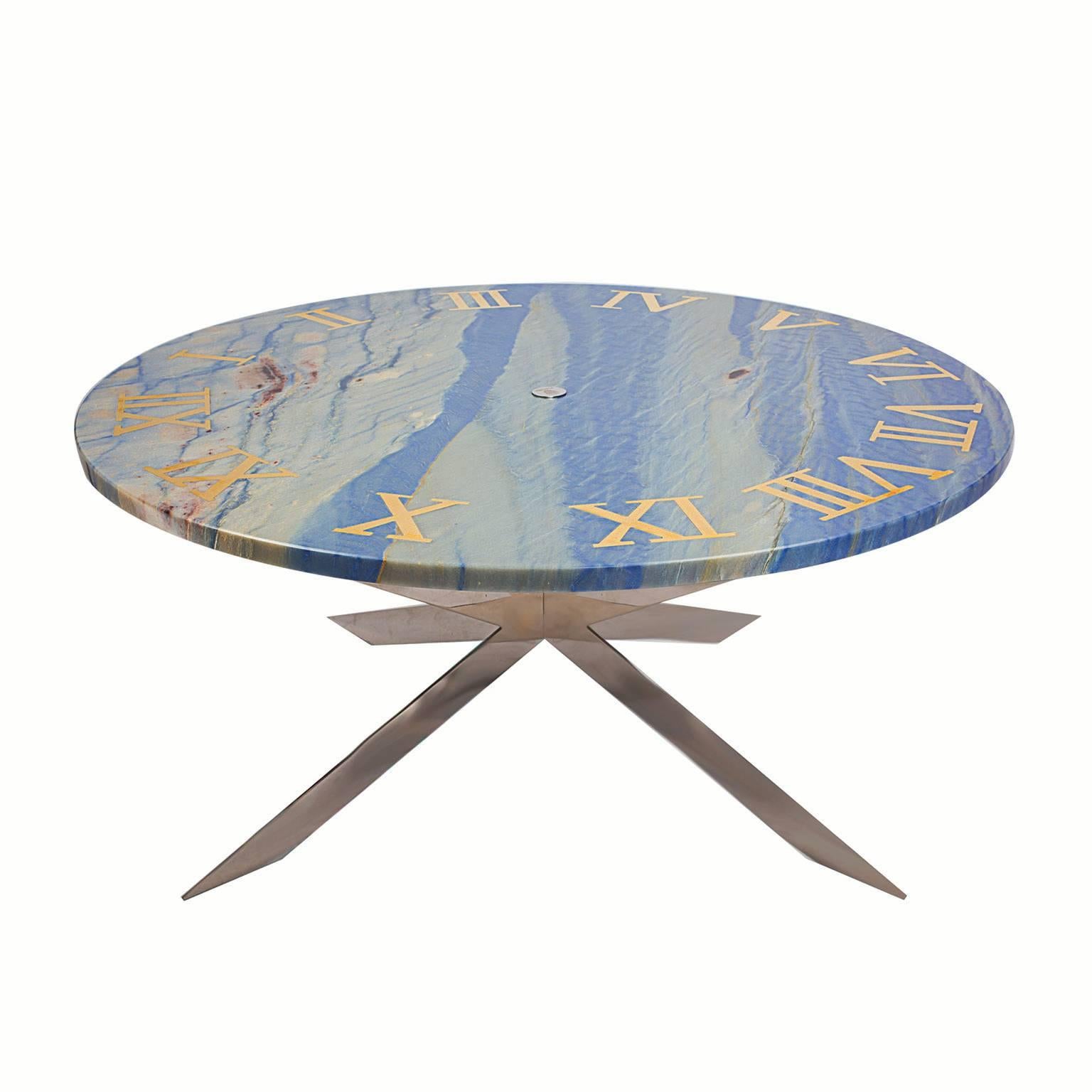 Azul Macaubas Marble Modern Time Table For Sale at 1stDibs