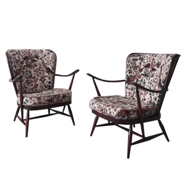 Wooden Armchairs Designed by Ercolani for Ercol, 1950s at 1stDibs