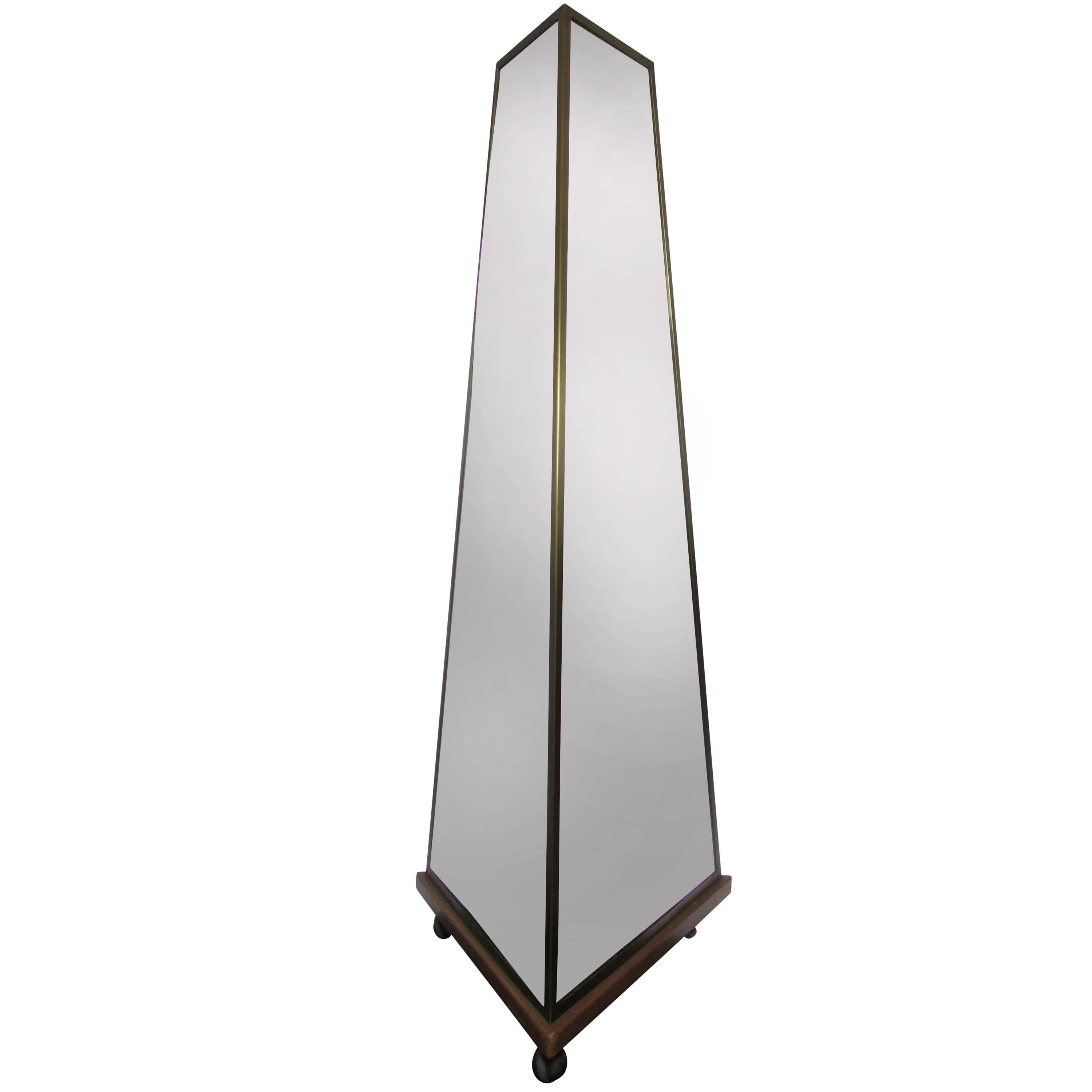 Triangular Pyramid Dressing Mirror on Casters at 1stDibs