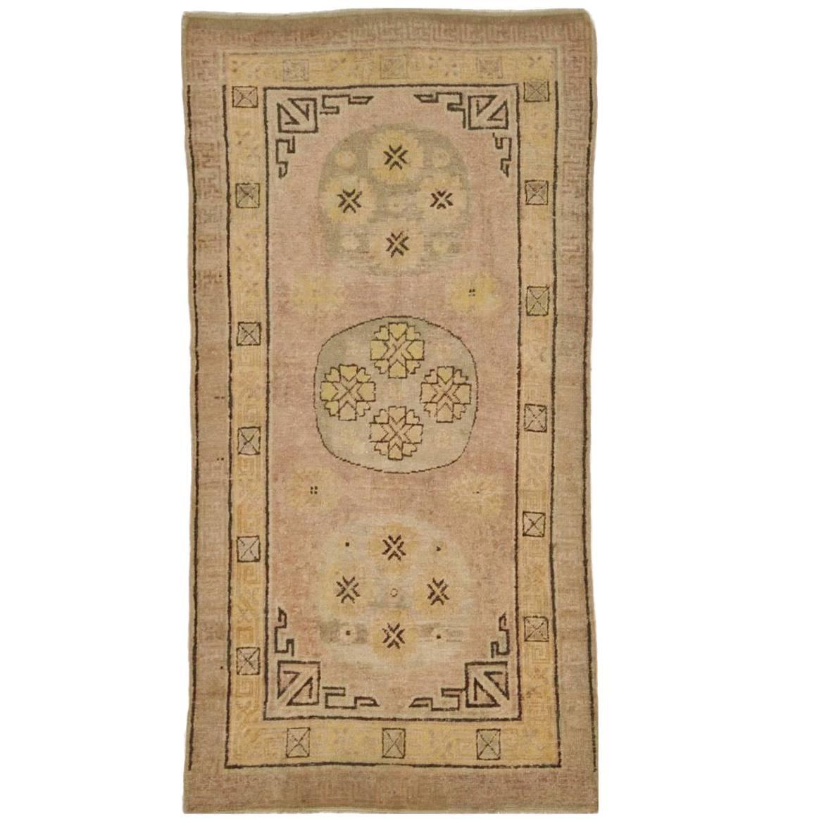 Antique Small Hand-Knotted Khotan Rug For Sale at 1stDibs