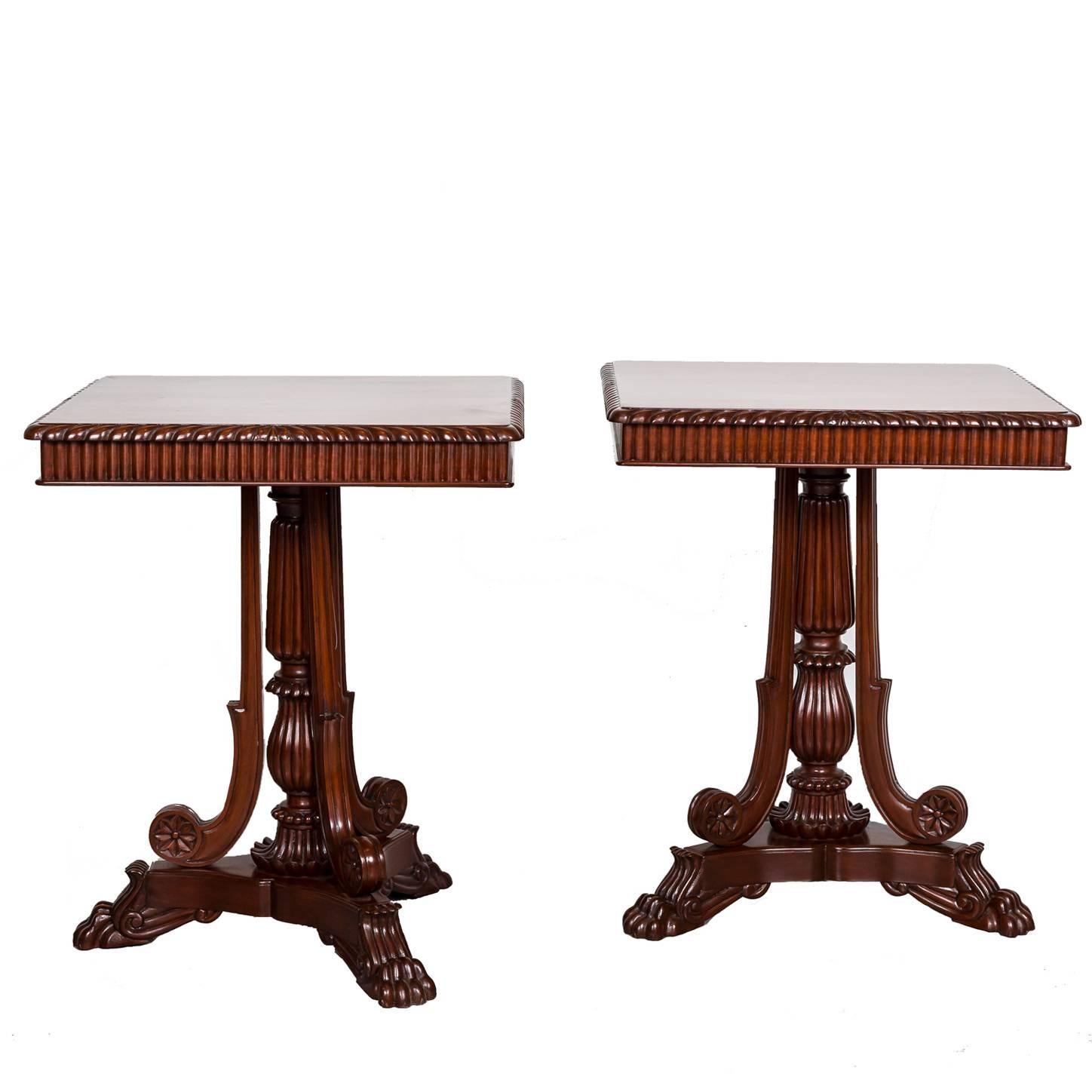 Pair of Anglo-Indian or British Colonial Mahogany Side Tables For Sale ...