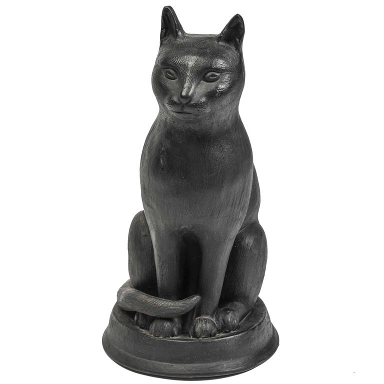 Black Terracotta Model of a Cat at 1stDibs