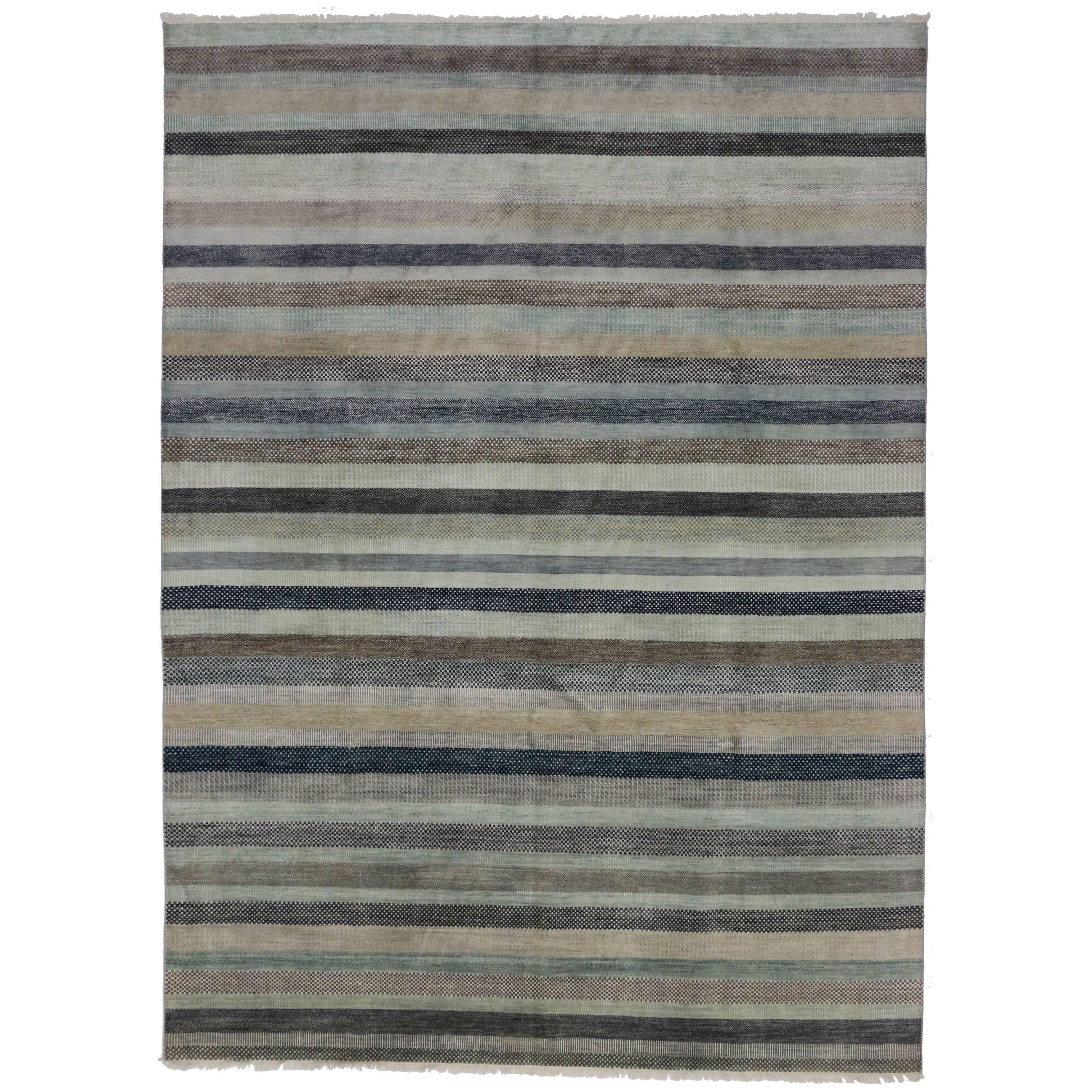 New Contemporary Moroccan Beach Style Rug with Transitional Coastal ...