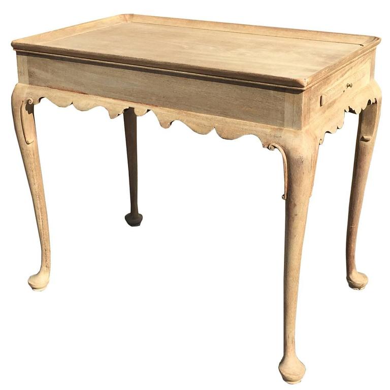 1950s Kittinger Tea Table with Side Slides, Bleached Mahogany at 1stDibs