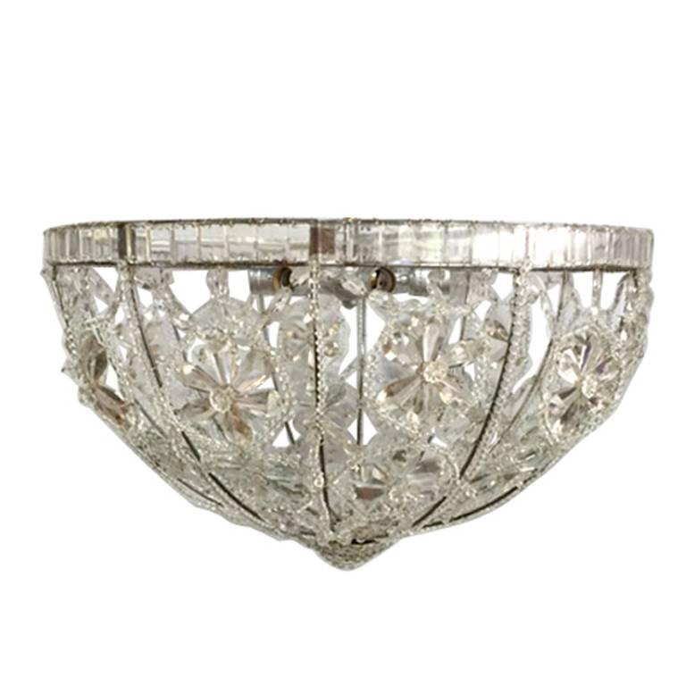 French Crystal Ceiling Fixture For Sale at 1stDibs
