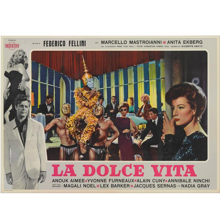 Original "La Dolce Vita" Film Poster, 1960 For Sale at 1stdibs