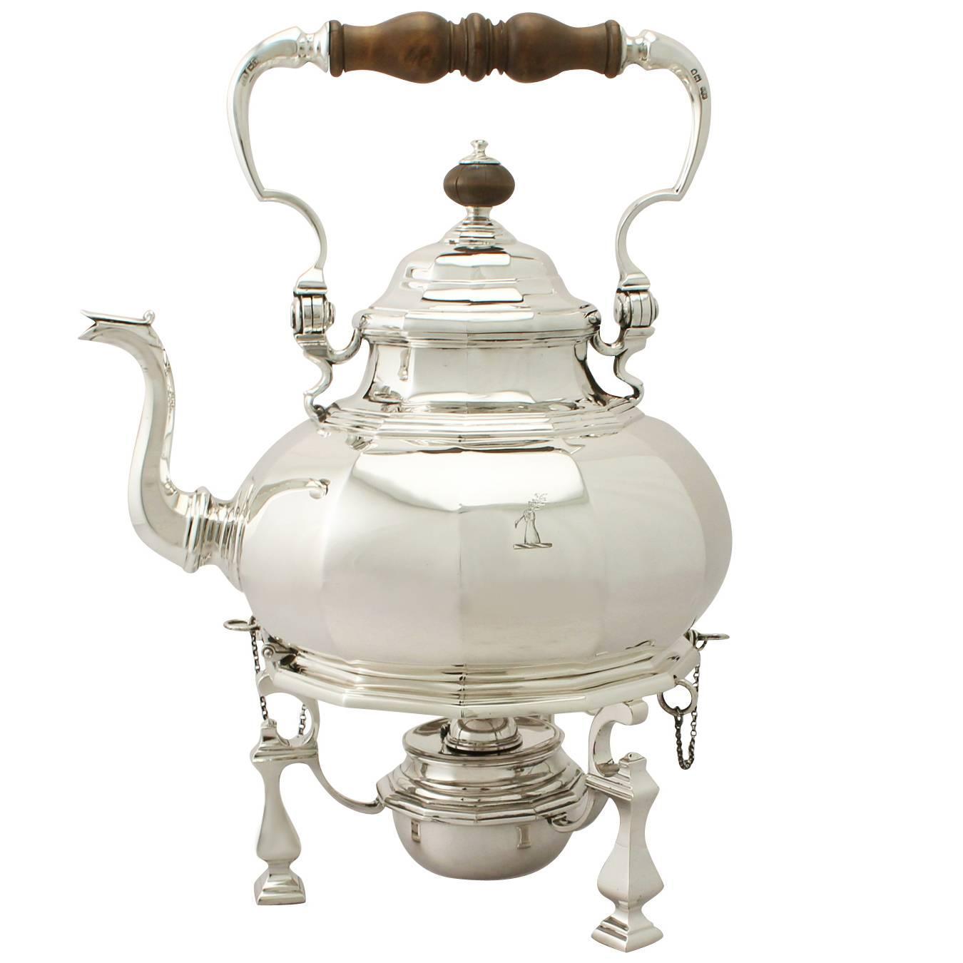 Sterling Silver Spirit Kettle - Queen Anne Style, Antique George V For ...