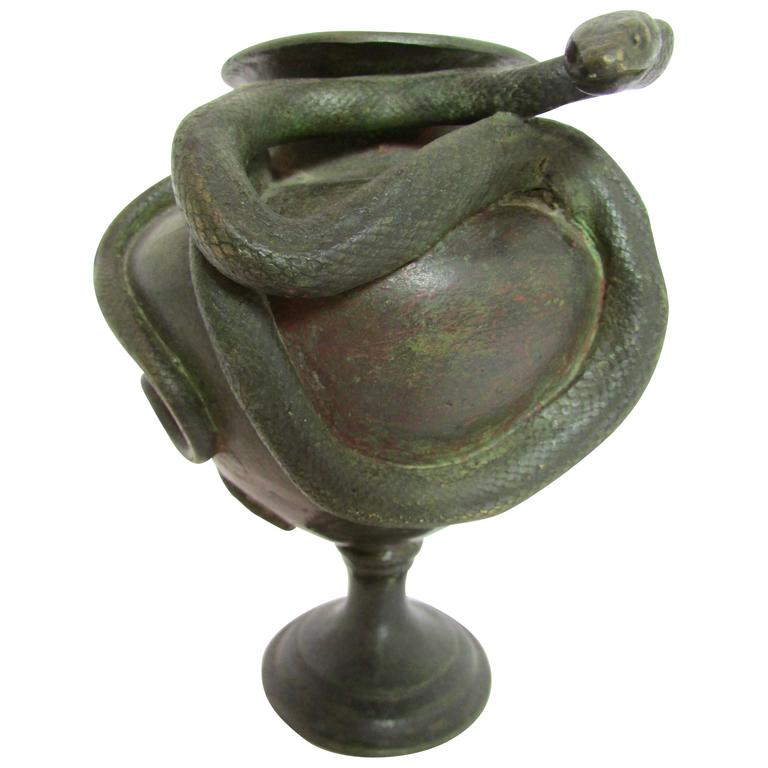 19th Century Bronze Figural Snake Urn at 1stDibs