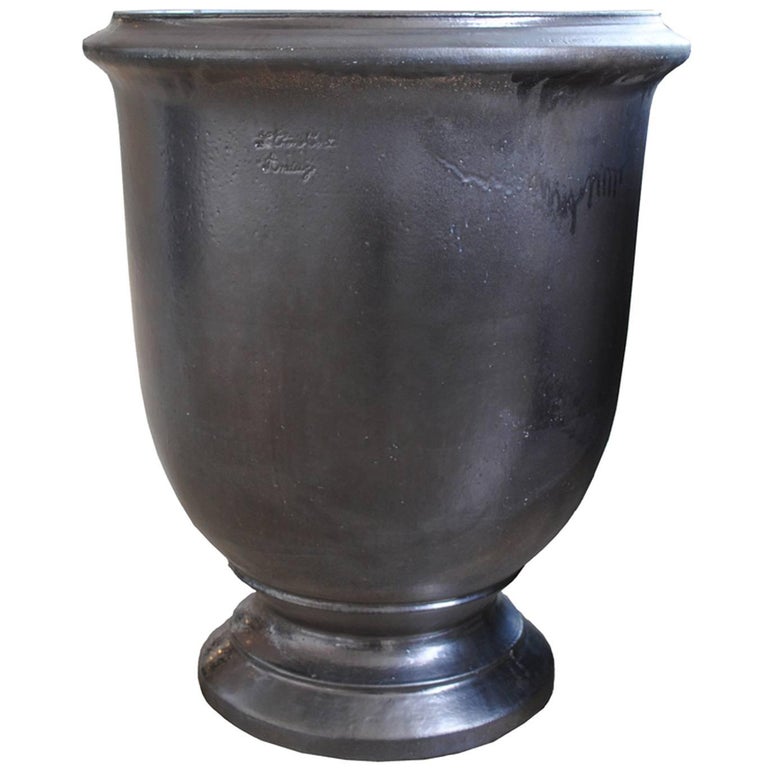Large French Provence Graphite Colored Urn at 1stDibs