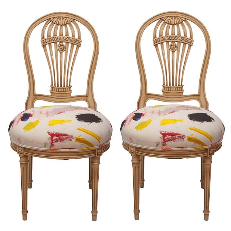Maison Jensen Balloon Chairs Upholstered in Fornasetti Balloon Fabric ...