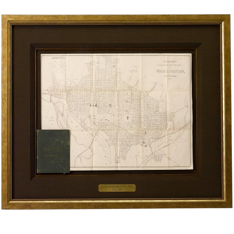 Antique Map of Washington DC, Roose's Companion and Guide Map, 1885 at ...