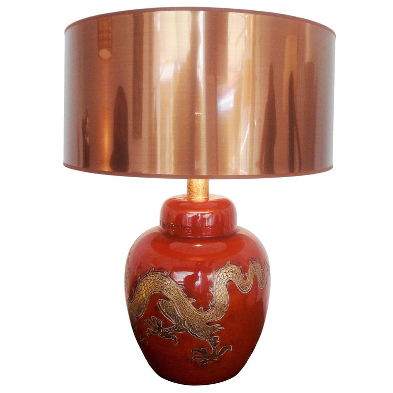 Red Chinese Style Table Lamp For Sale at 1stDibs | chinese style lamps ...