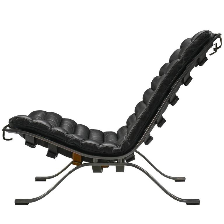 Ari Chair by Arne Norell in Black Leather For Sale at 1stDibs