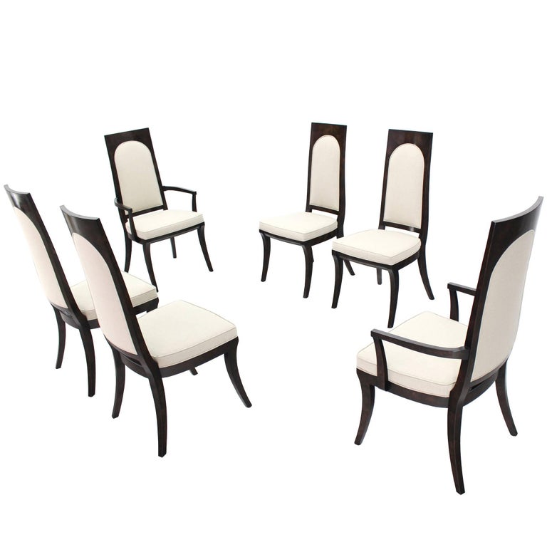 Set of Six Mid-Century Modern Mastercraft Dining Chairs New Upholstery ...